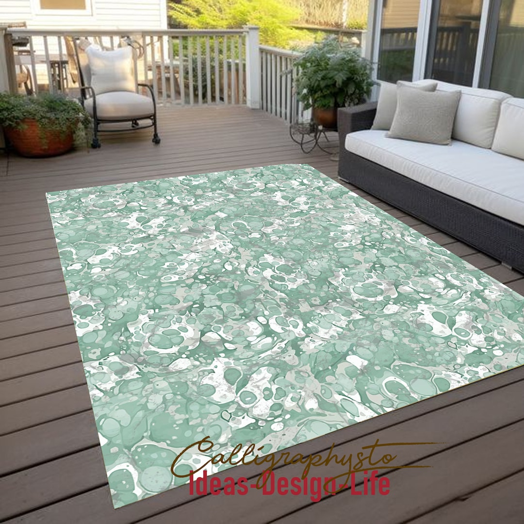 Fun Colorful Outdoor Rugs Large Weatherproof Easy Clean Washable Garden ...