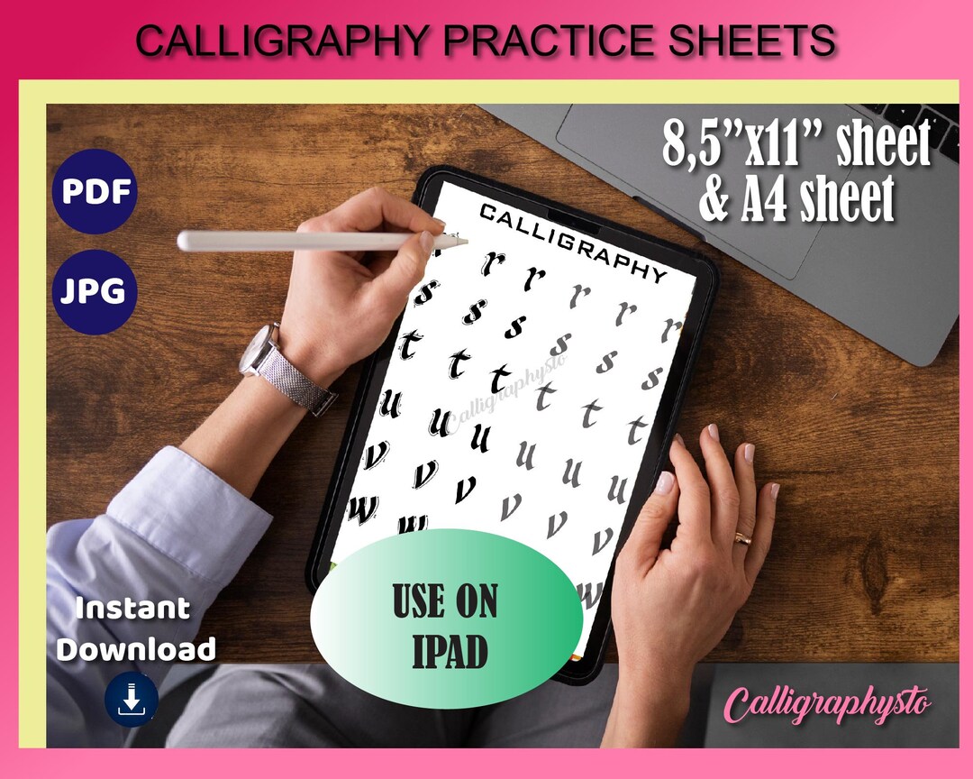 Classical Calligraphy / Hand Lettering Practice Sheets | Alphabet ...