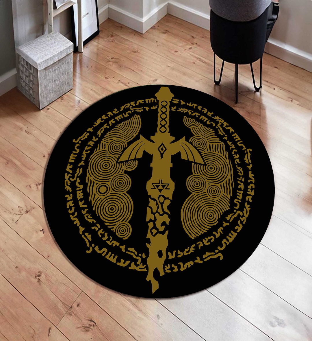 Legend of Zelda Rug: Round Gamer Mat With Iconic Symbol - Etsy Canada