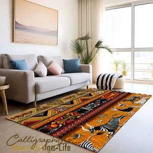 Savannah Area Rug|african Runner|afrocentric Non Slip Carpet|safari ...