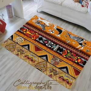 Savannah Area Rug|african Runner|afrocentric Non Slip Carpet|safari ...