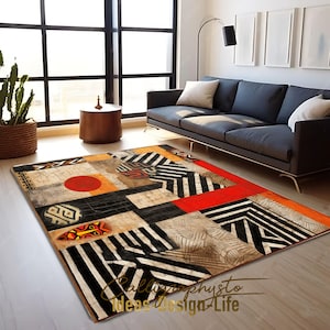 Savannah Area Rug|african Runner|afrocentric Non Slip Carpet|safari ...