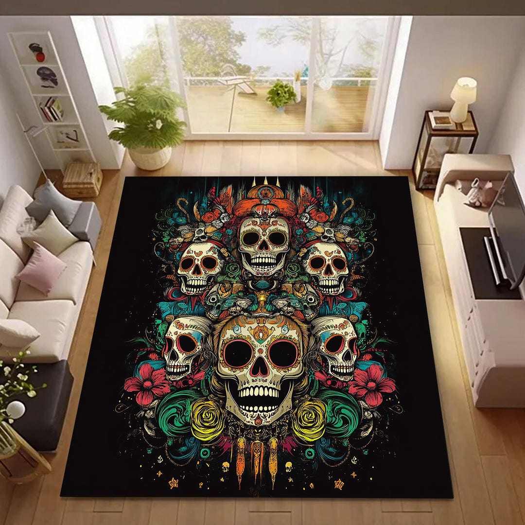 Realistic Skull Carpet,horror Skull Rug,skulls Design,evil Skull Rug ...
