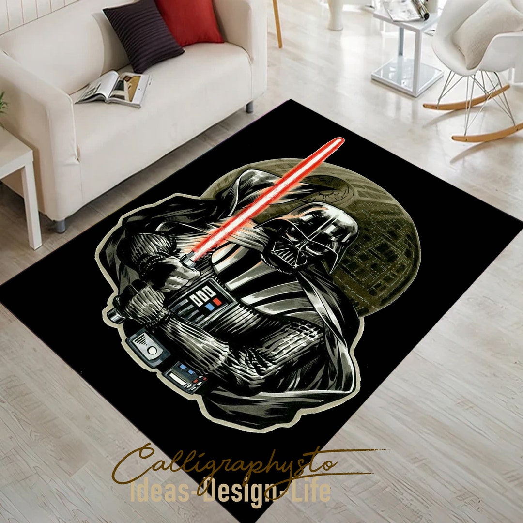 Star Wars Rug, Star Wars Rug, Darth Vader Rug, Kids Room Rug, Black Rug ...