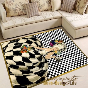 Victorian Lady Rug|renaissance Maiden Rug|baroque Rugs|check Rubber ...