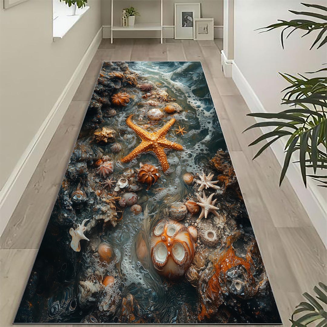 Sea Tide Pool Rug: Kitchen Floor Mat (non-slip, Washable) - Etsy