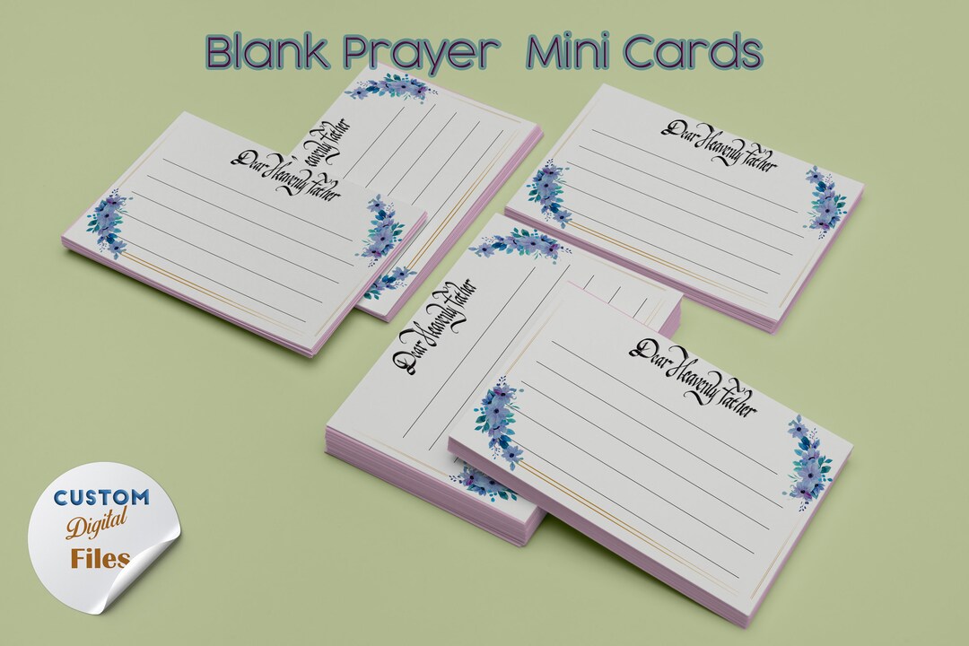 Watercolor Prayer Cards: Lined Blank Mini Cards (digital Download) - Etsy