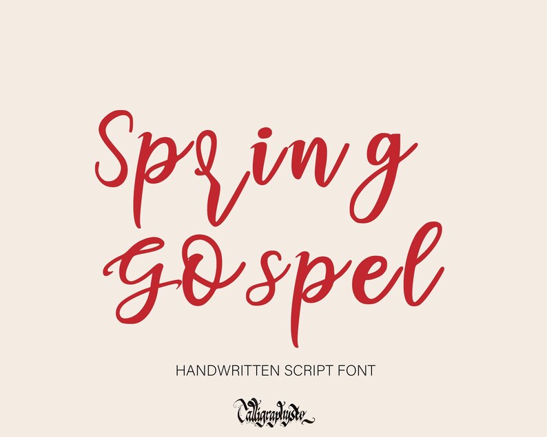 Spring Gospel Font Handwritten Script Font, Cricut Fonts, Procreate Fonts, Farmhouse Fonts ...