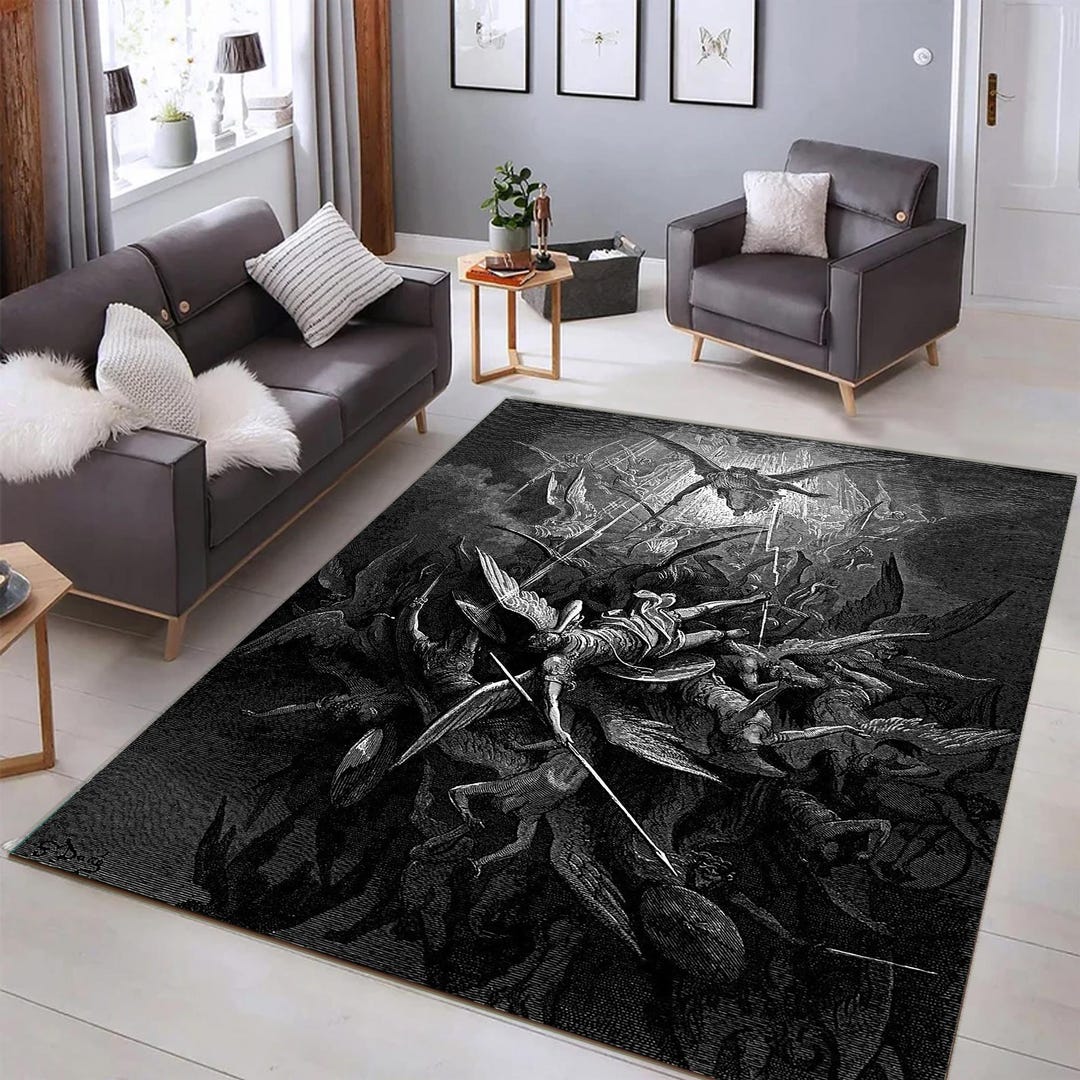 Hell's Gate Rug | Gothic Design Carpet | Renaissance Theme Rug ...