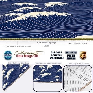 Japanese Wave Rug, Traditional Ocean Art, Minimalist Home Decor - Etsy