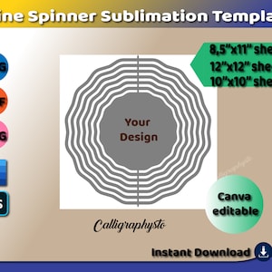 Wind Spinner Template, Sublimation Template, SVG, Canva, DXF, Ms Word ...