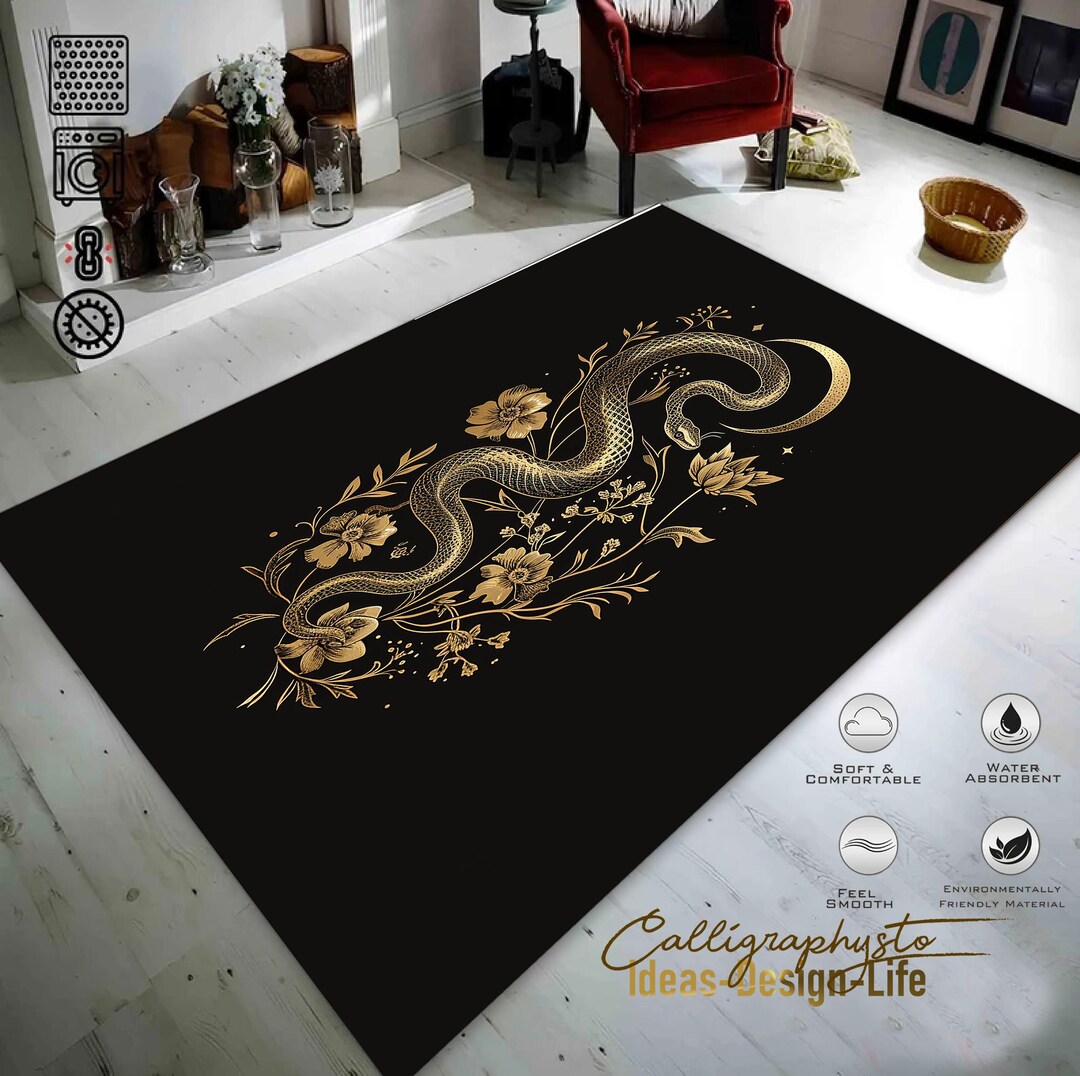 Snake, Snake Pattern Rug, Sky Universe, Mystical Rug, Star Rug, for ...