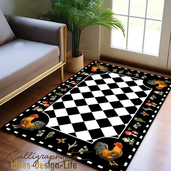 Rooster Area Rug - Etsy