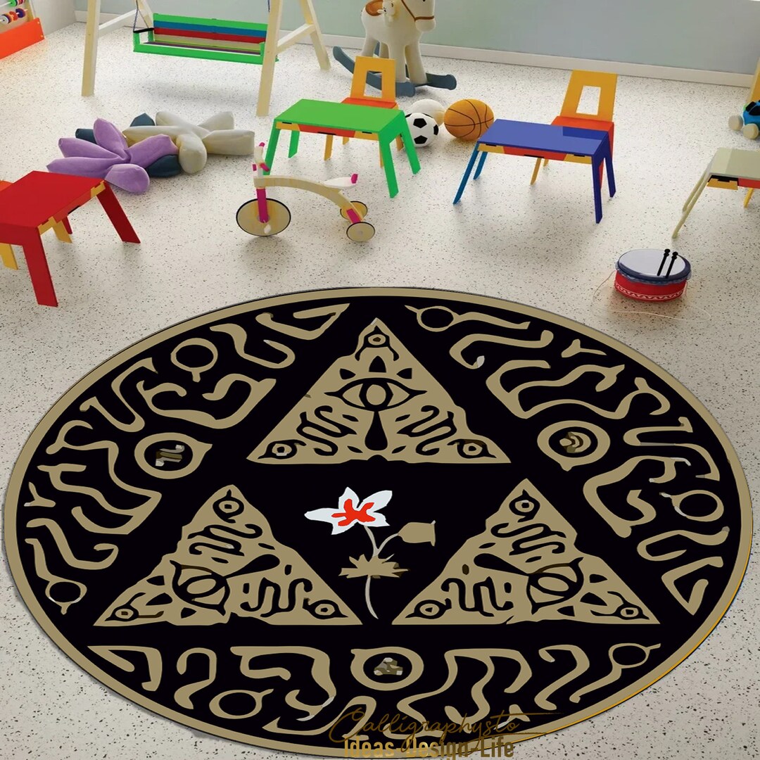 Legend of Zelda Game Symbol Round Rug, Cool Gamer Mat, Gaming Decor ...