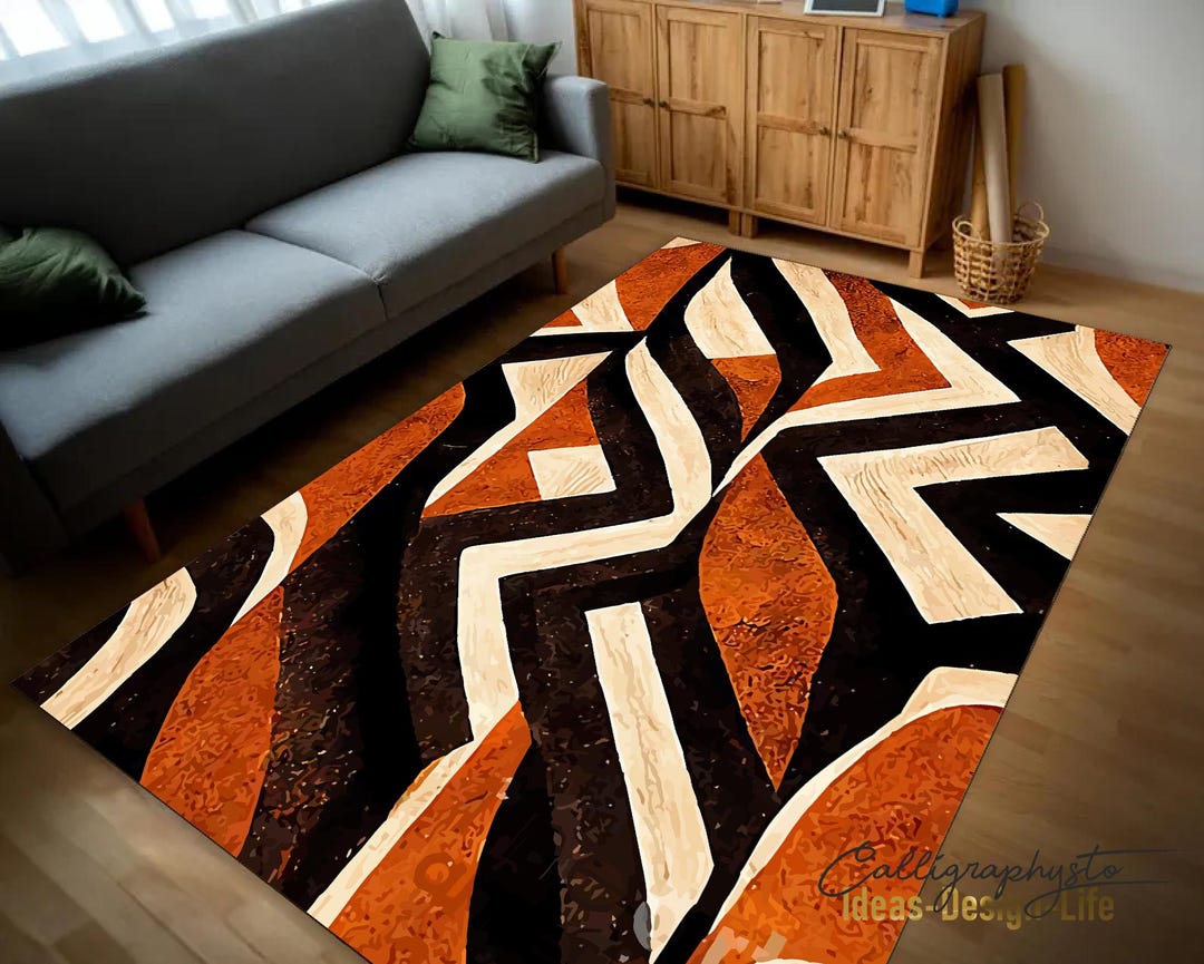 Savannah Area Rug|african Runner|afrocentric Non Slip Carpet|safari ...