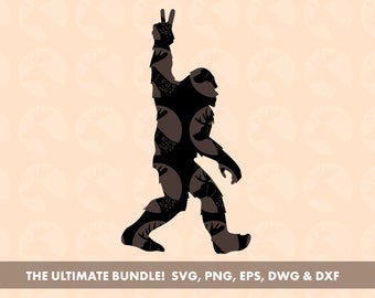 Bigfoot Peace Sign Svg | Etsy