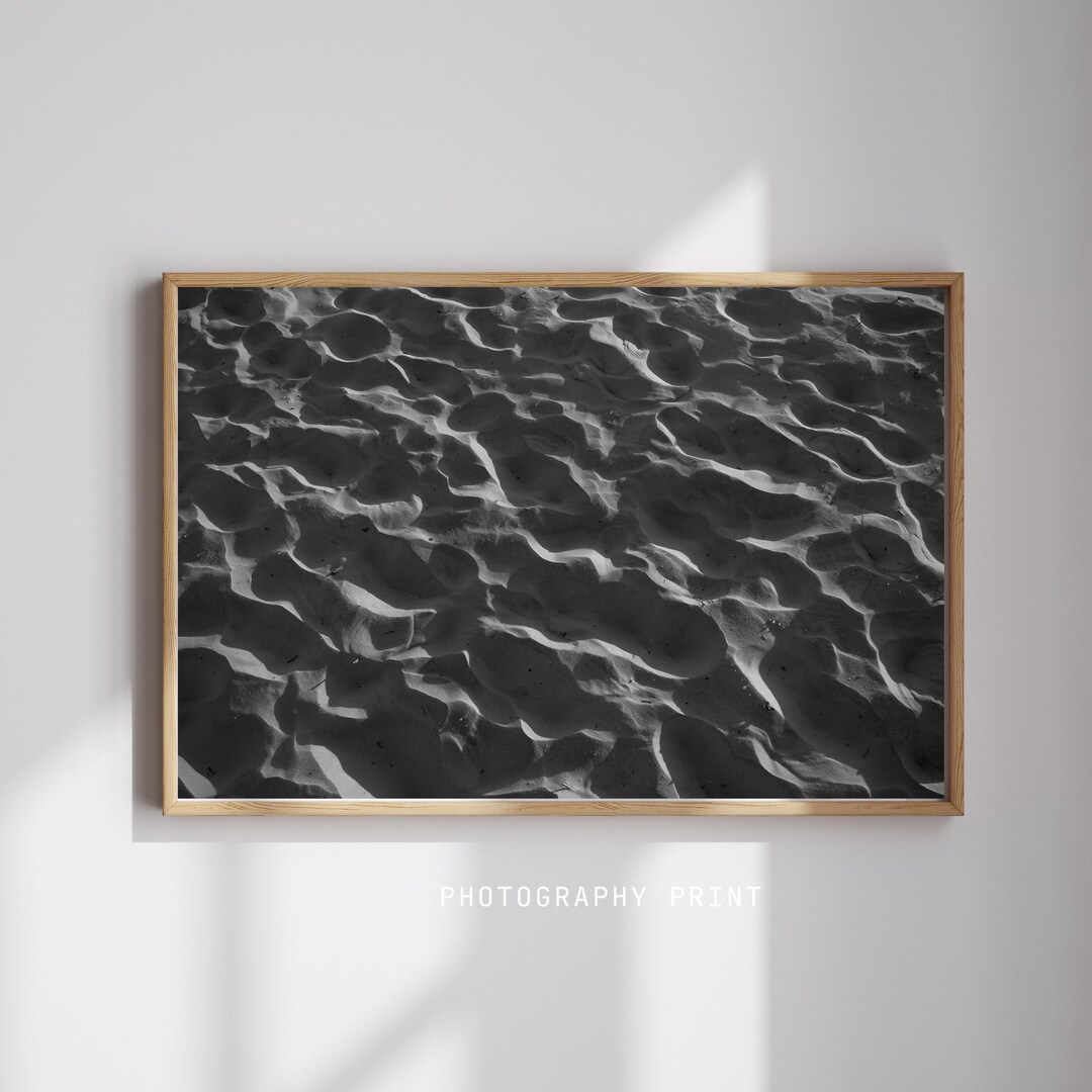 Black and White Beach Sand Photography Print Downloadable Art Decor ...