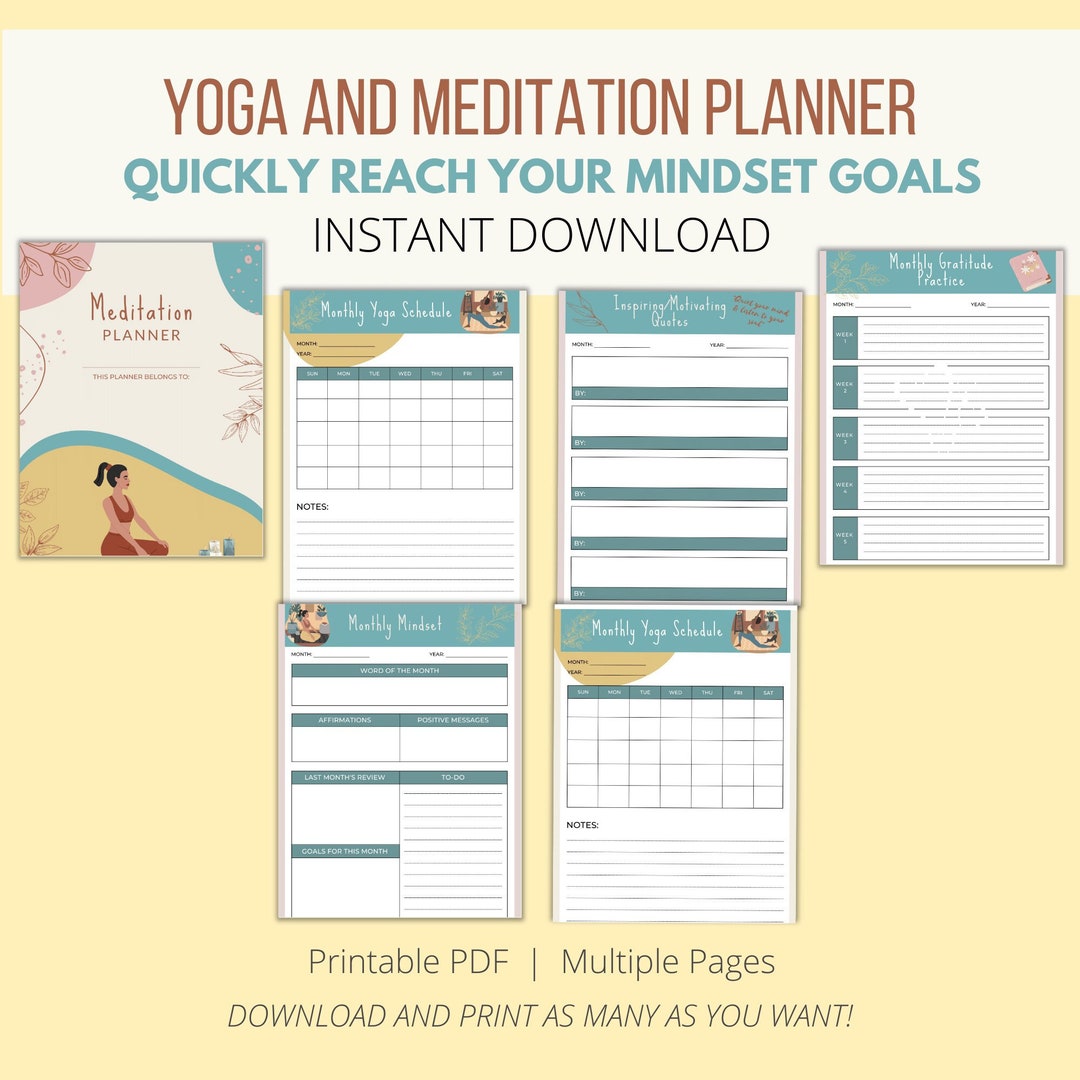 Meditation Tracker INSTANT DOWNLOAD Daily Meditation Journal Routine ...
