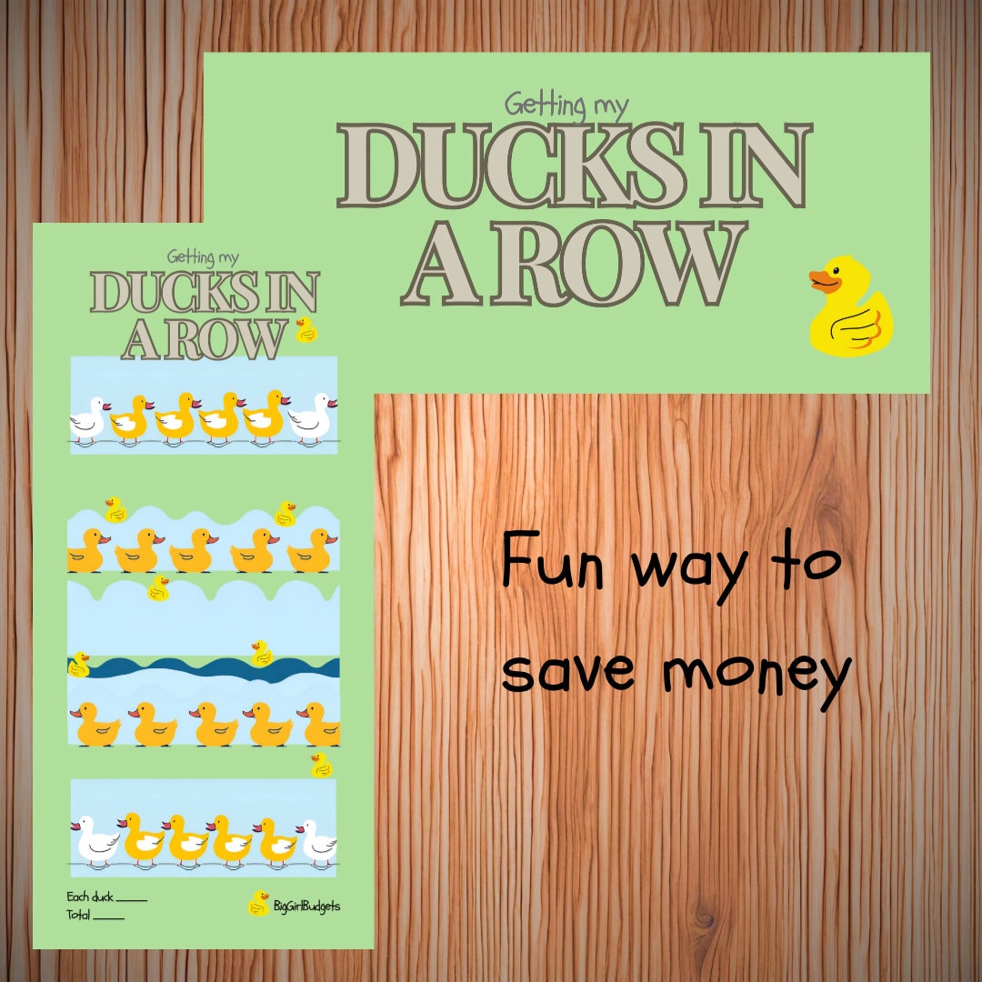 Ducks in a Row Fun Saving Challenge and Envelope Insert A6 - Etsy