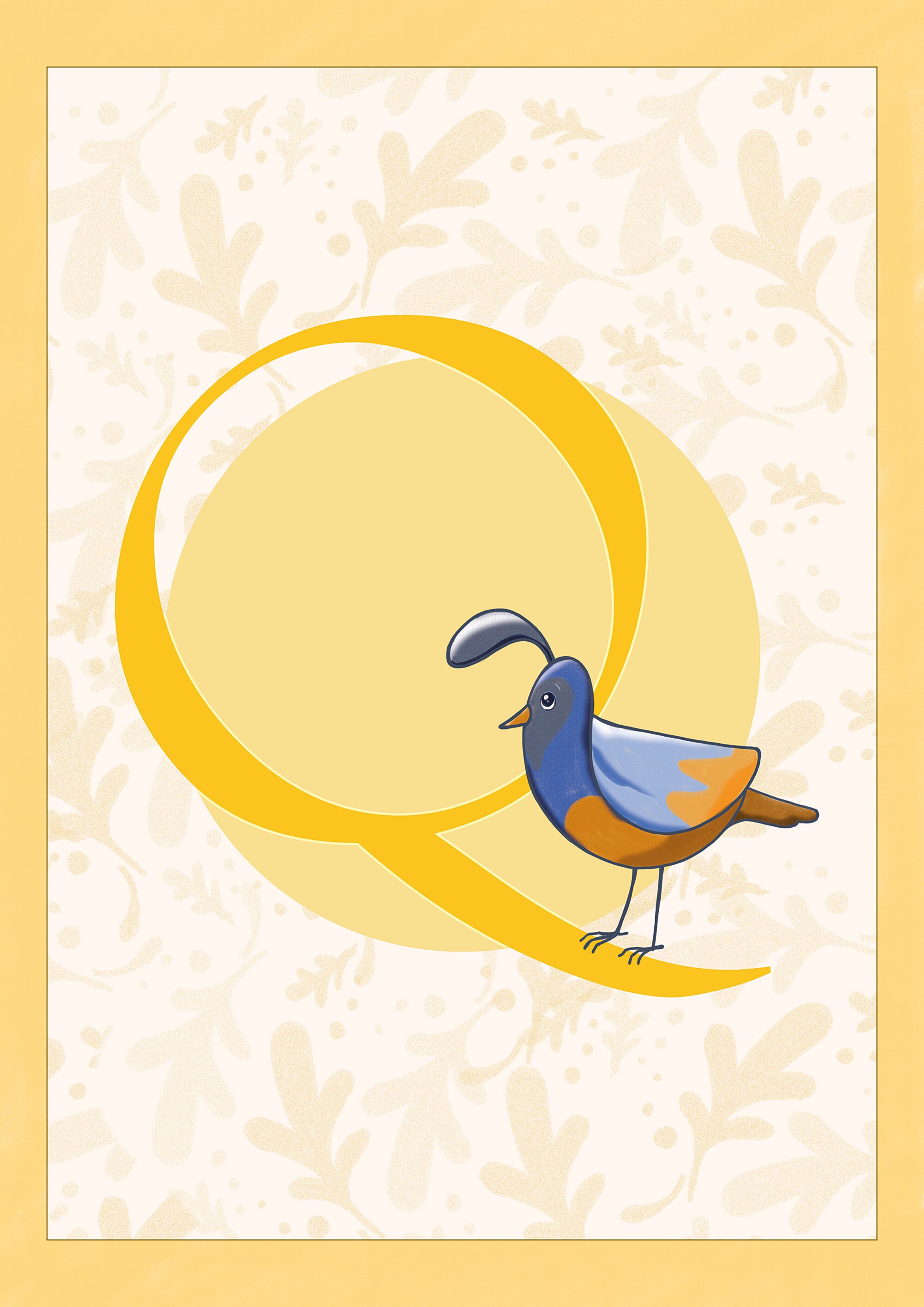 Printables for Kids Animal Alphabet Wall Art: Quail | Etsy