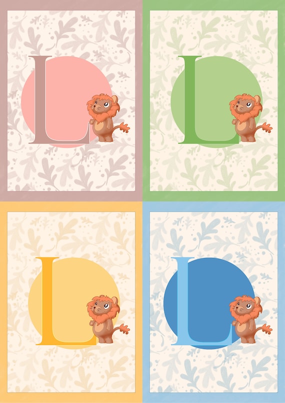 Printables for Kids Animal Alphabet Wall Art: Lion - Etsy