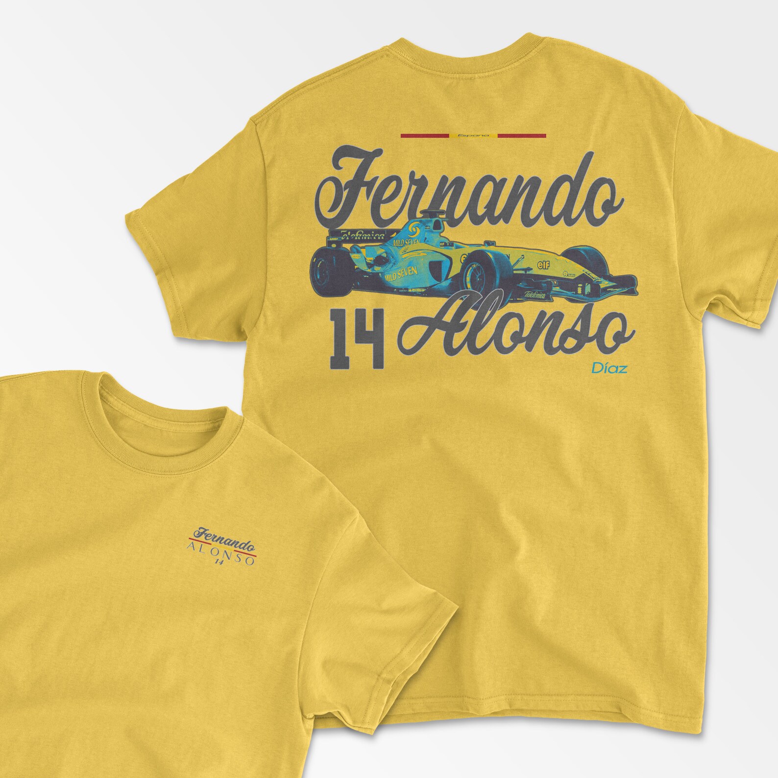 Alonso T-shirt Inspired Spanish Racing Driver Tee, Grand Prix ...