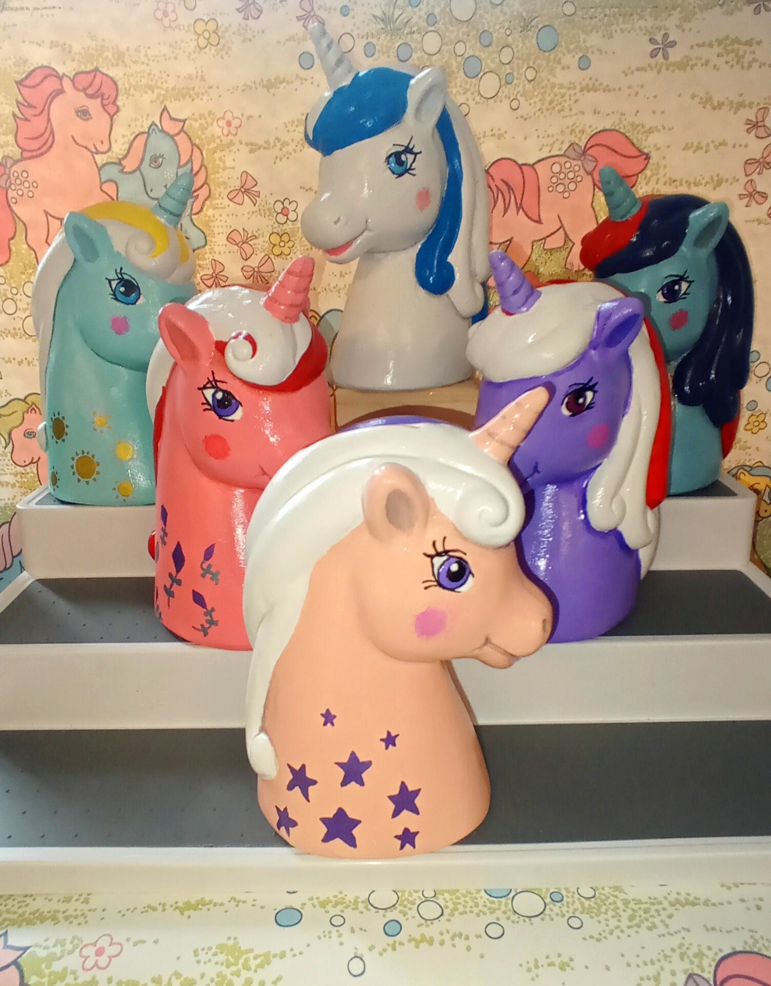 Hand Painted My Little Pony Inspired Piggy Banks. Unicorn Pony Money ...