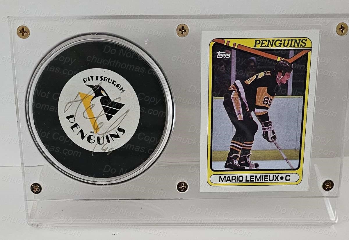 Penguin Great Hall of Famer Mario Lemieux Penguin Logo Hockey Puck ...