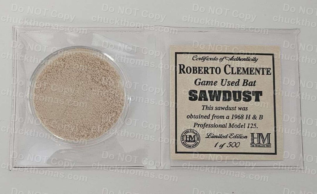 Roberto Clemente 1968 Game Used Bat Sawdust From the Highland Mint™ - Etsy