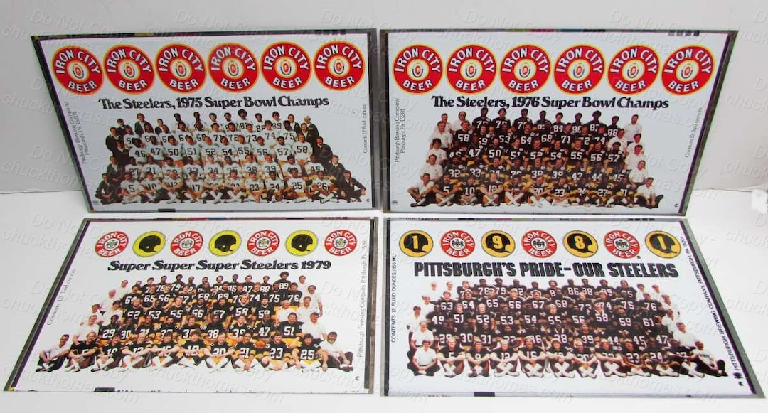 Pittsburgh Steelers Set of FOUR 12 Oz Iron City Beer Can World ...