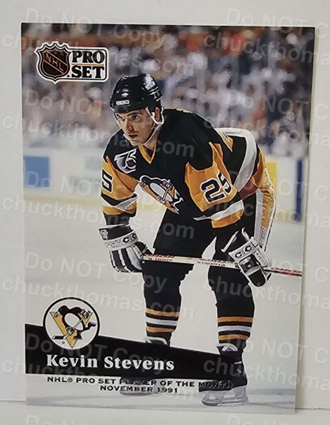 1991 RAREST Player of the Month Card Penguin Kevin Stevens - Home Game ...