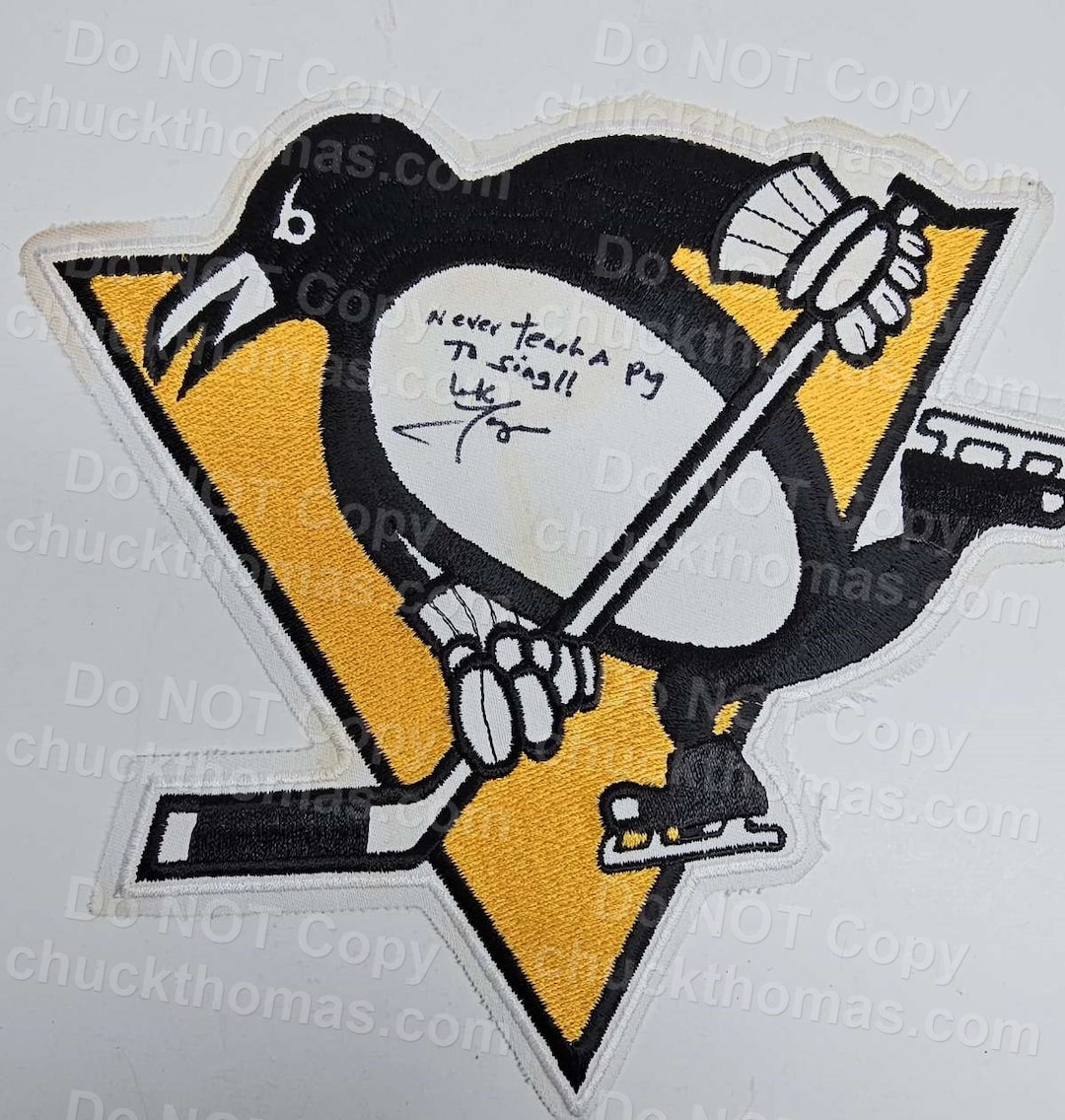Pittsburgh Penguin Hockey Announcer Mike Lange Autographed Old Logo 9 ...