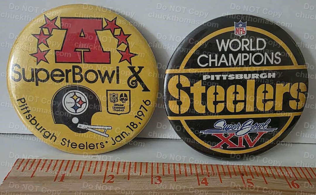 Pittsburgh Steelers ORIGINAL 1976 and 1980 Super Bowl Champions 3 1/2 ...