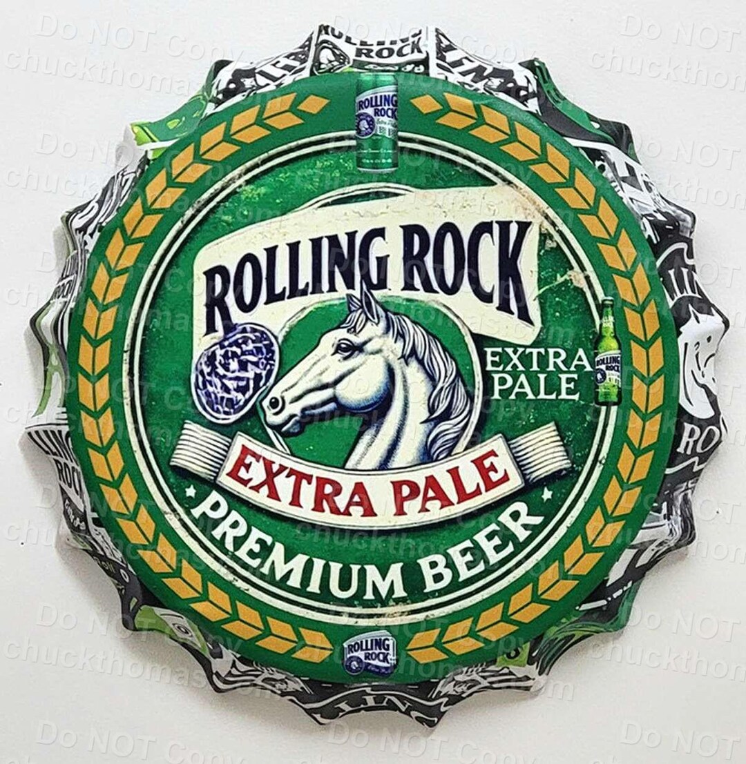 Rolling Rock Beer Bottle Cap Shape Metal Sign - Etsy