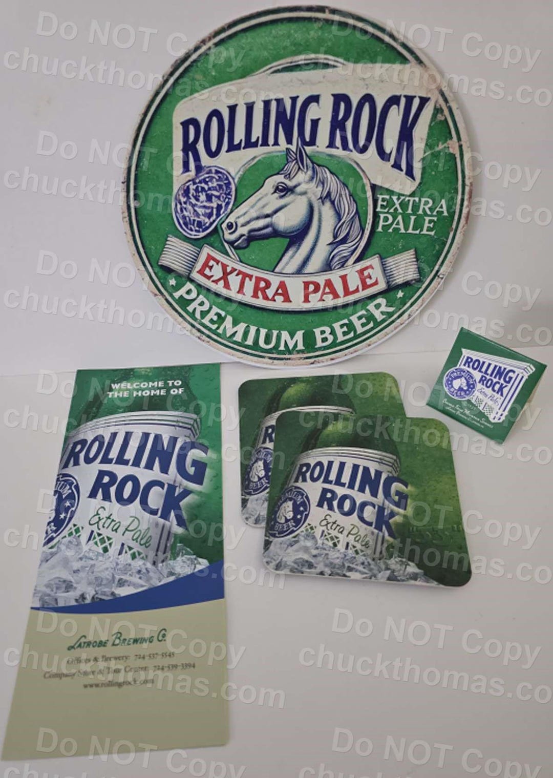 Latrobe Co Rolling Rock Beer Round Flat Metal 7 1/2 Inch Sign, Company ...