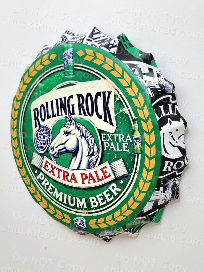 Rolling Rock Beer Bottle Cap Shape Metal Sign - Etsy