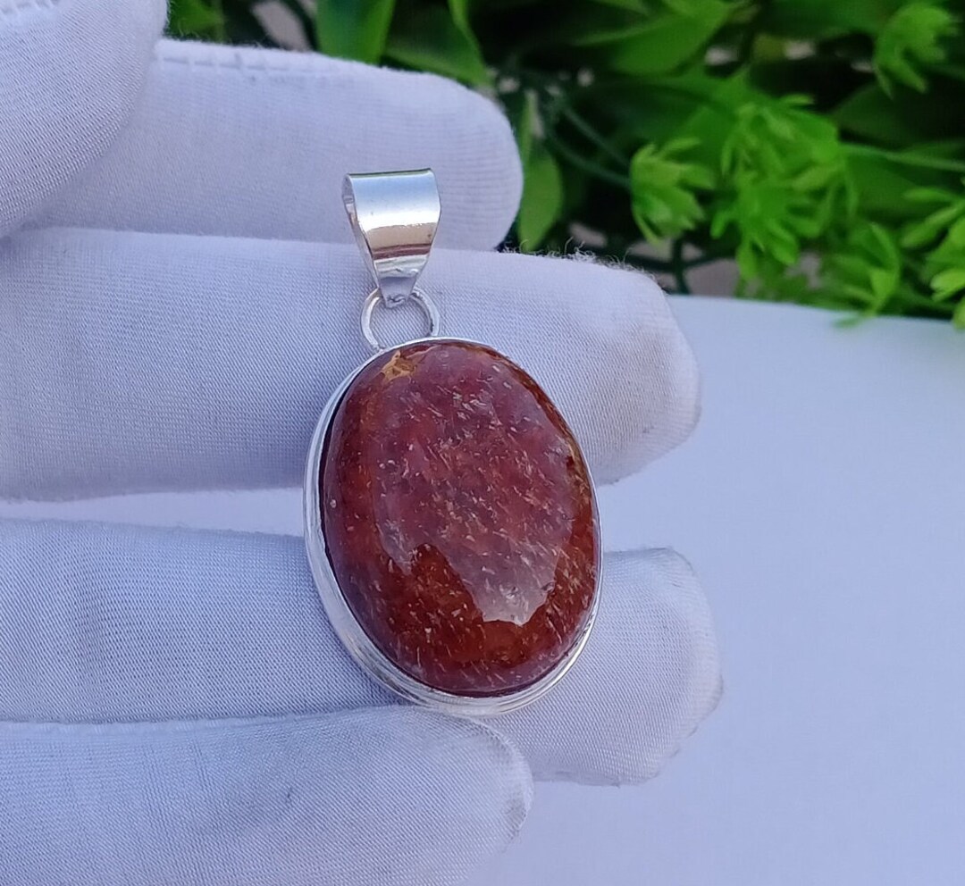Natural Agate Pendant, Sterling Silver Plated Pendant, Dainty Pendant ...