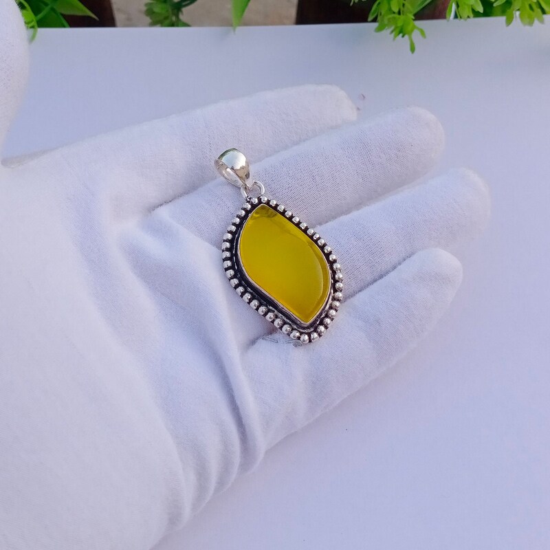 Yellow Pendant - Etsy