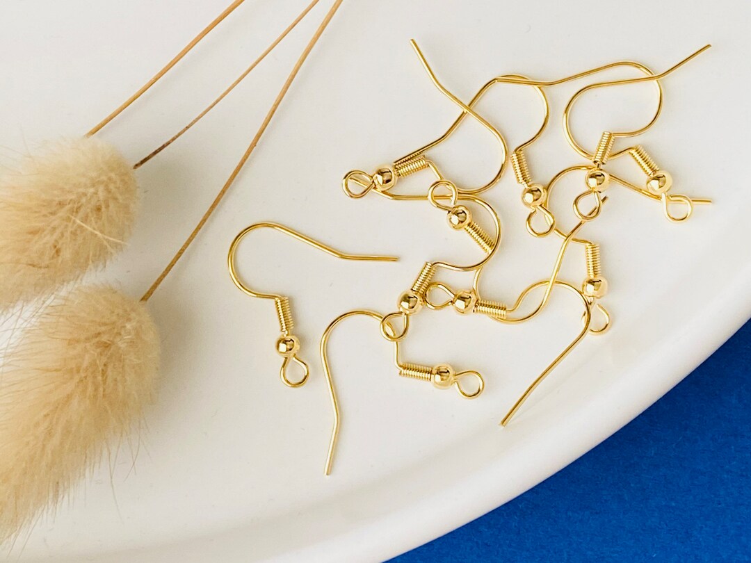 10 Support boucle d’oreille, crochet pour boucle, acier inoxydable doré ...