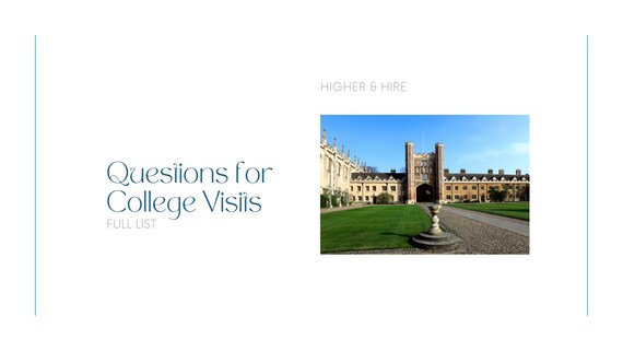 Comprehensive List of Questions to on College Visits & Tours - Etsy