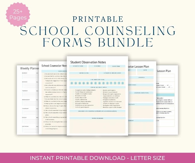 School Counselor Forms & Documents Bundle - Etsy