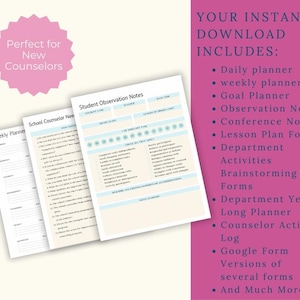 School Counselor Forms & Documents Bundle - Etsy