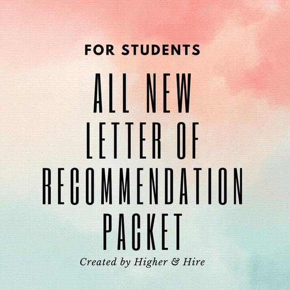 Letter of Recommendation Packet for Students - Etsy