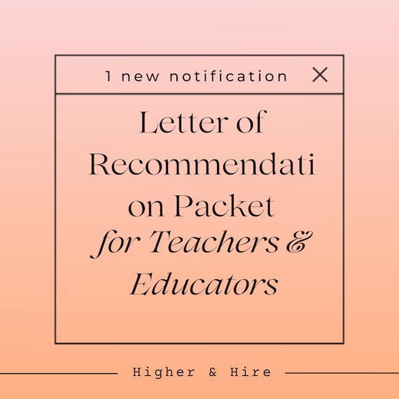 Letter of Recommendation Packet for Teachers and Educators - Etsy