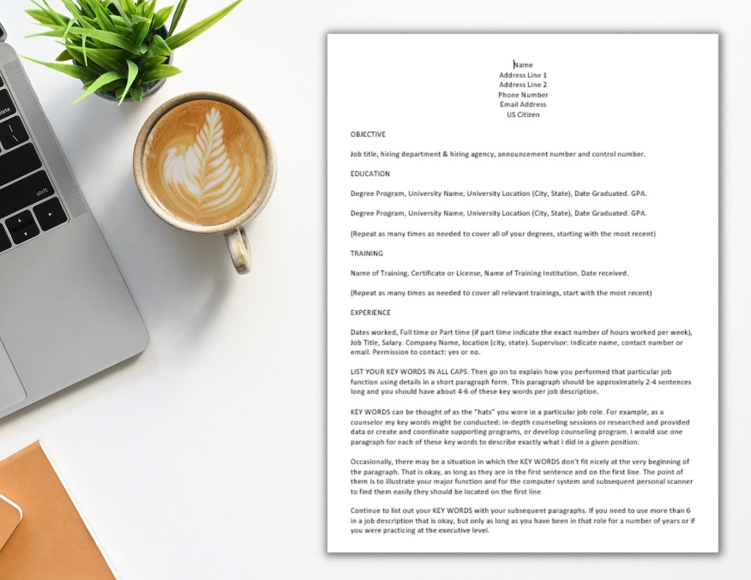 Federal Resume Template and Guide, Best Template for USA Jobs for a ...