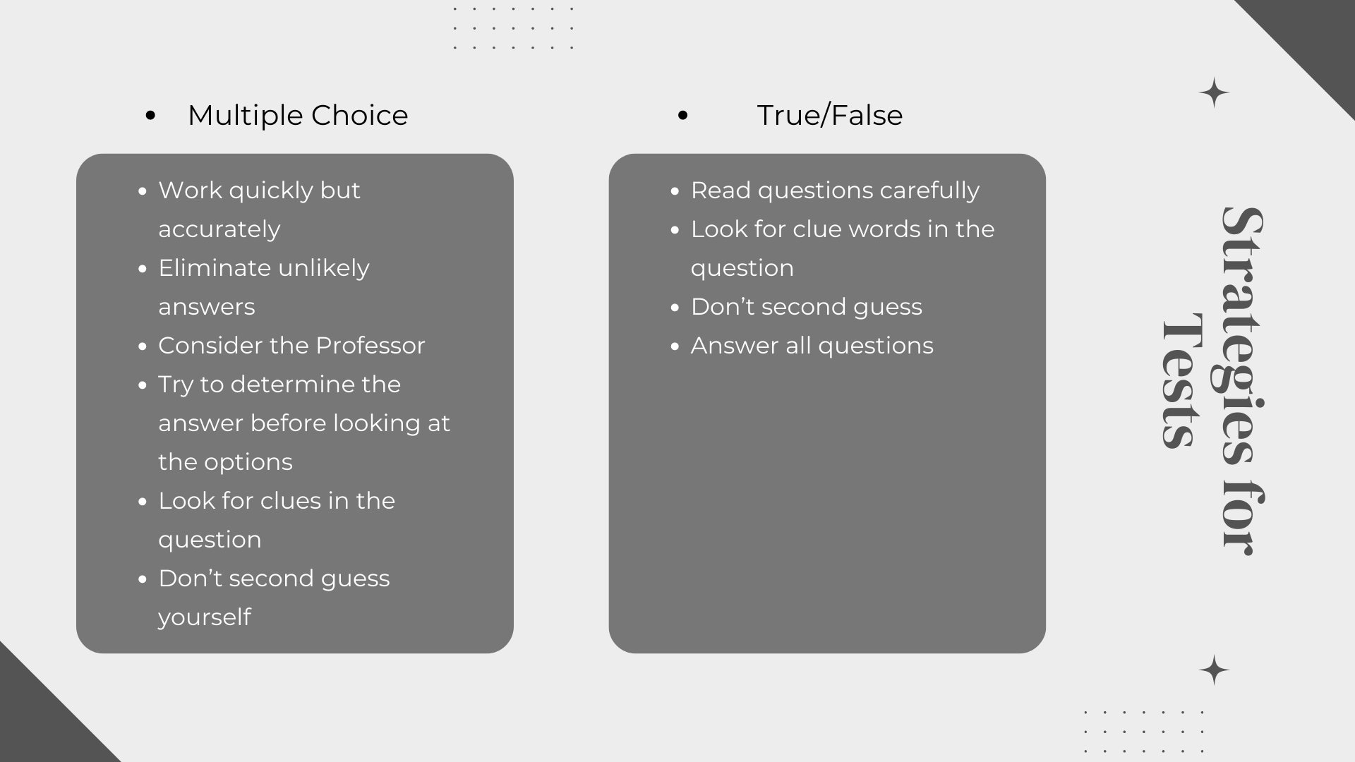 Test Taking Tips for Students Transitioning From High School - Etsy