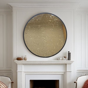 Water Stained Mirror Aesthetic Wall Mirror Vintage Looking Glass Round ...