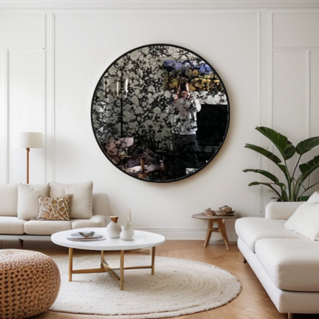 Modern Round Mirror Wall Decor, Mirror Washed Home Decor Aesthatic ...