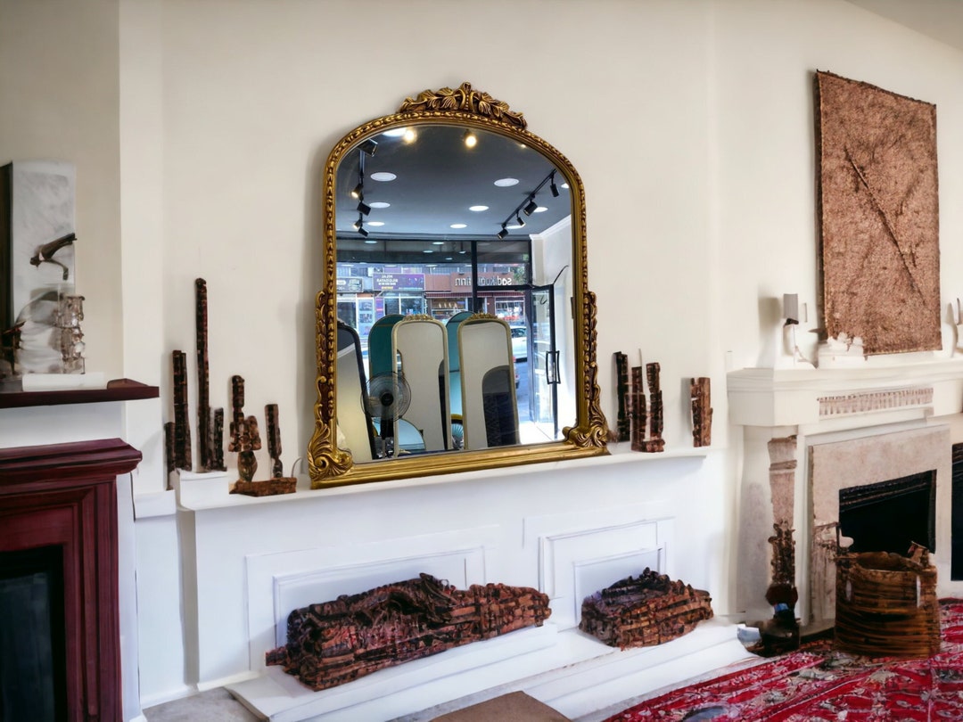 Architectural Gold Mirror Living Room Wall Decor, Victorian Home Decor ...
