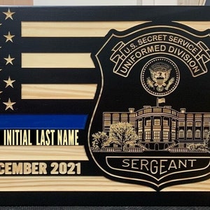 Custom US Secret Service Uniformed Division Thin Blue Line Plaque - Etsy